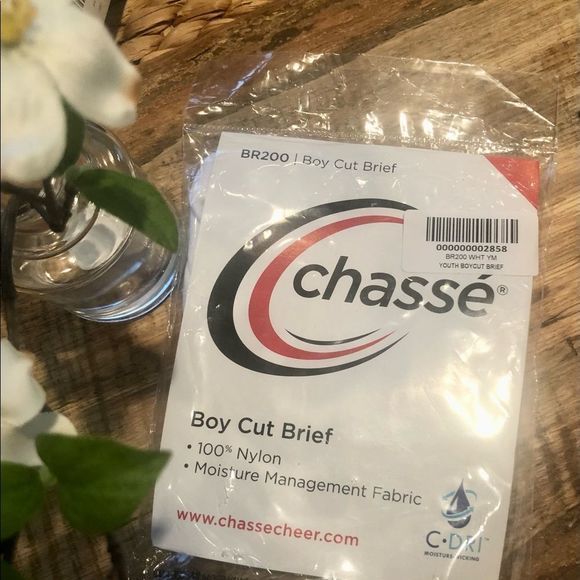 Chasse | Bottoms | Bright White Chasse Boy Cut Brief Cheer Shorts Youth ...